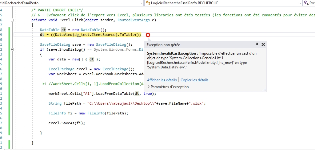 Résolu Export Excel Npoi Avec Datagrid Par Kadoow Page 1 Openclassrooms 
