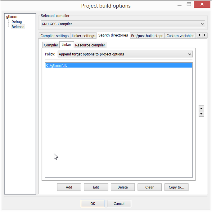 Installation de gtkmm et compilation - problèmes de compilation ...