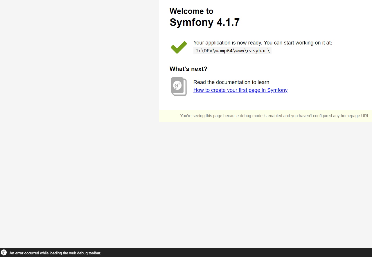 [Résolu] [Symfony 4] - An error occurred while loading the web debug ...