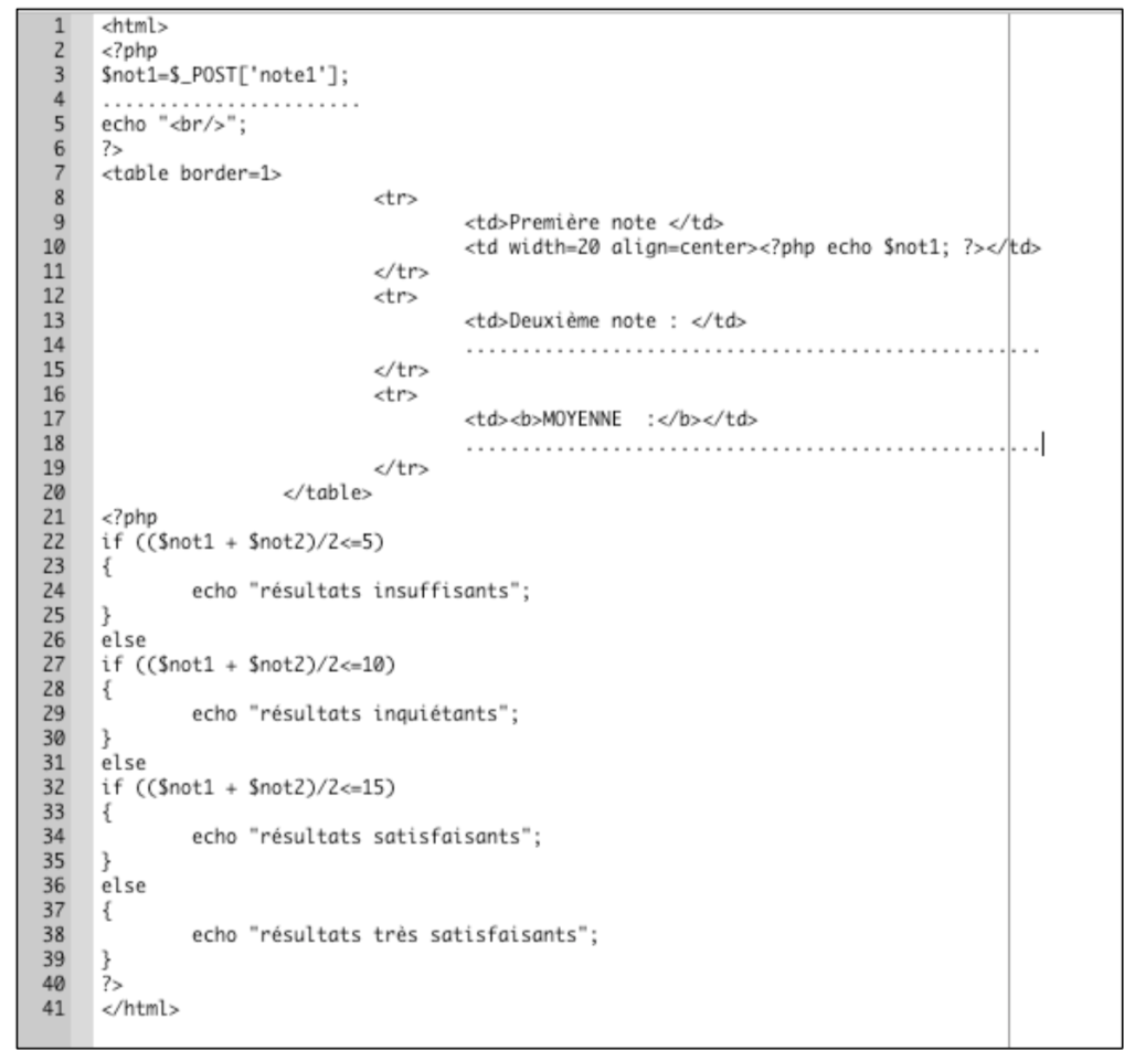 Comment compléter des lignes dans du PHP par Boîte - page 1 ...