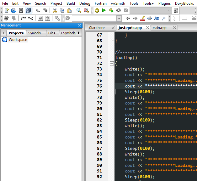 Code::Block l'espace "Workspace" ne marche pas - page 1 - OpenClassrooms