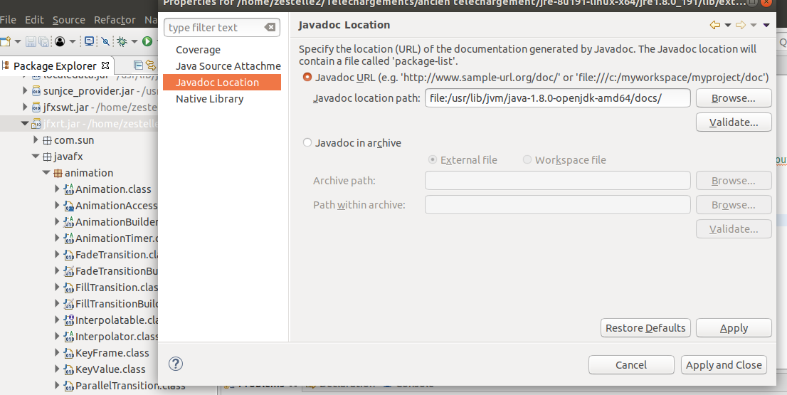 [Résolu] obtenir la documentation de JavaFx dans Eclipse par Cielphis ...