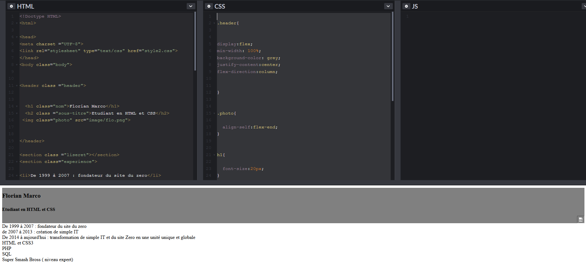 fonctionement de flexbox en css par FlorianMarco - page 1 - OpenClassrooms