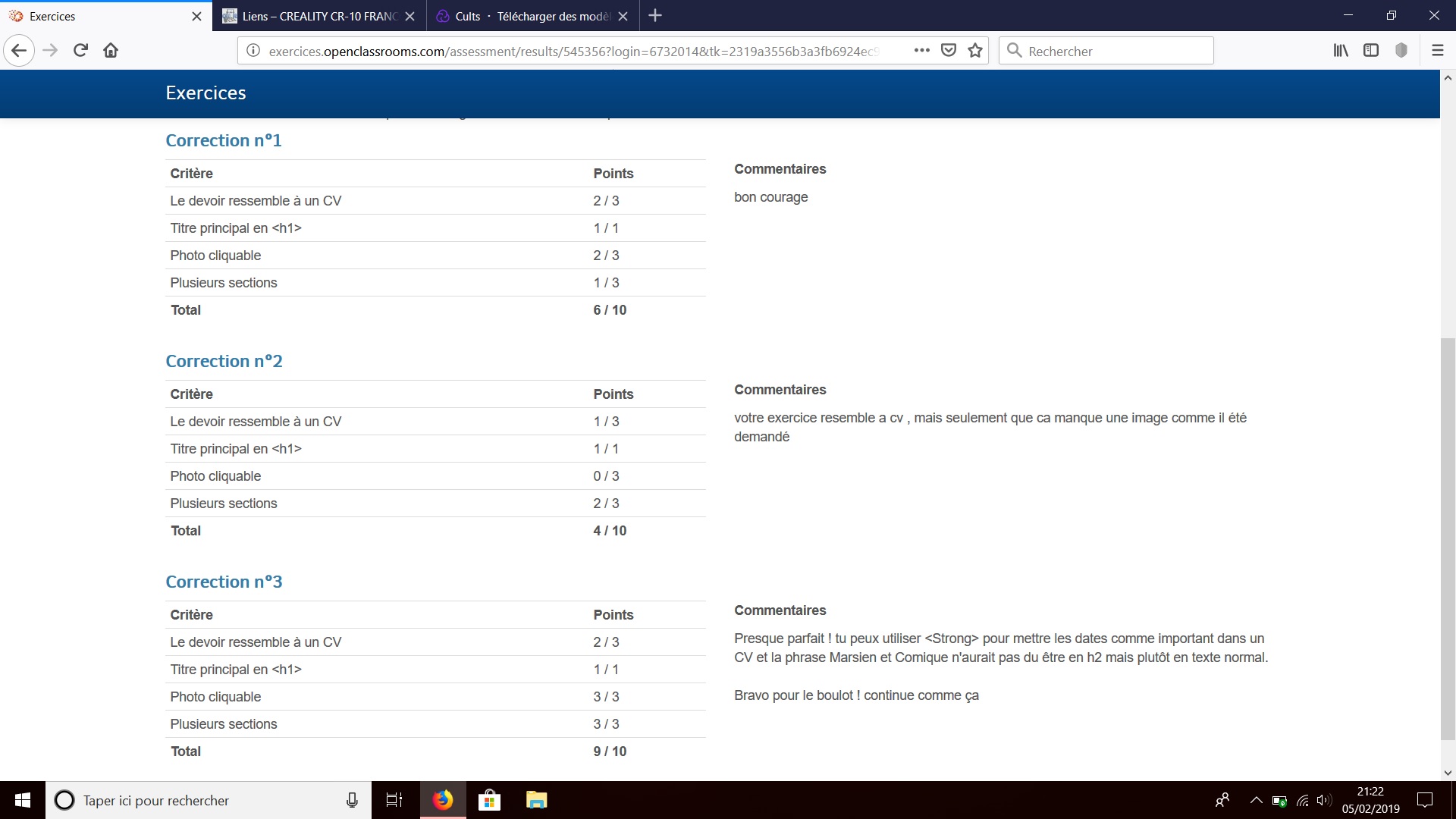 Problème Notation exercice par Mbibi - page 1 - OpenClassrooms