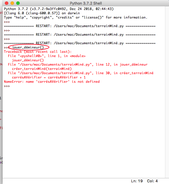 Question sur exécution tuto sur Python par Y L - OpenClassrooms