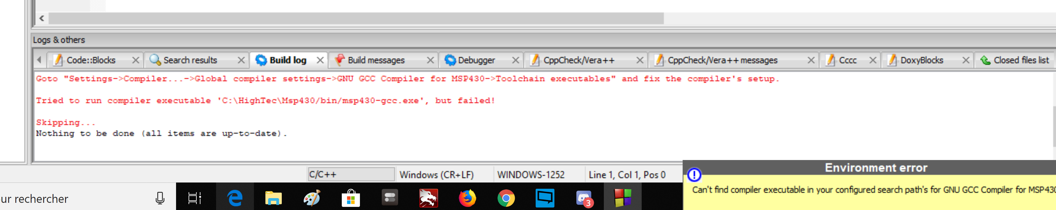 [Résolu] Impossible d'utiliser Code::Blocks - Problème de compilateur ...