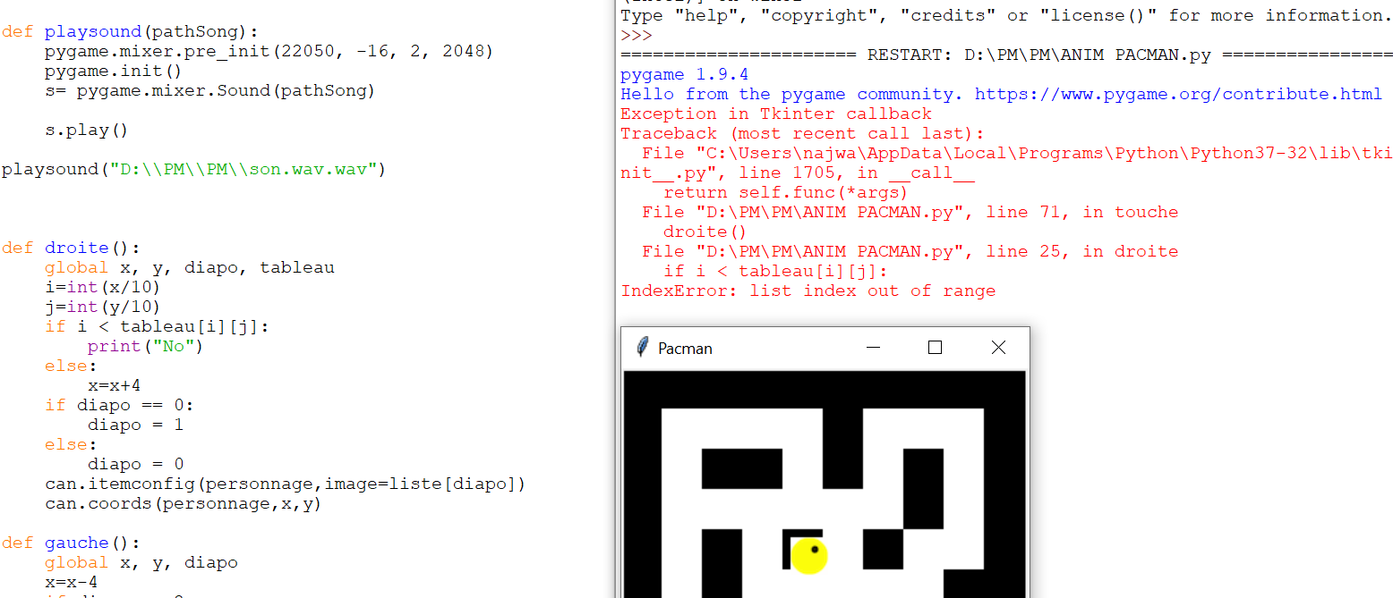 Jeu Pacman - Labyrinthe par MelodieLeona - page 1 - OpenClassrooms