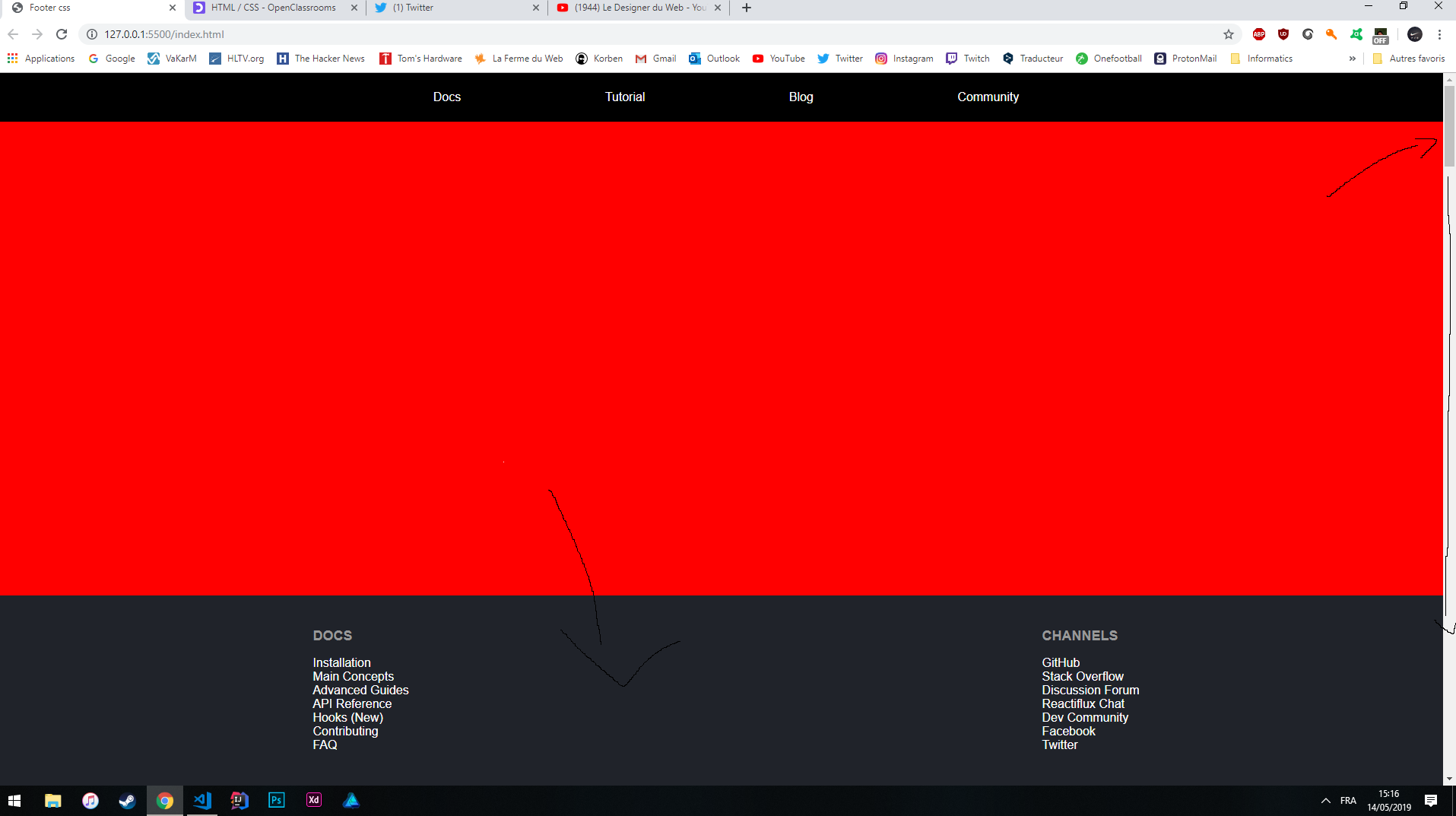 [Résolu] Footer position par -Jump-Jump - page 1 - OpenClassrooms