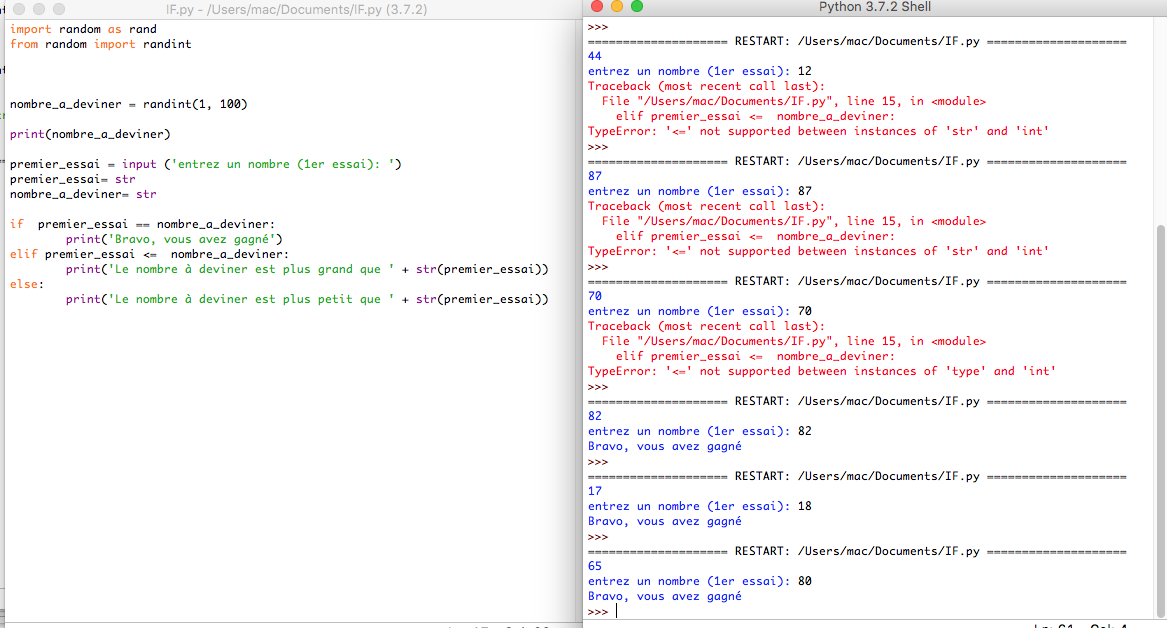 Question sur exécution tuto sur Python par Y L - OpenClassrooms
