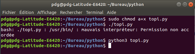 exécution des scripts python en ligne de commande - je ne parvient pas ...