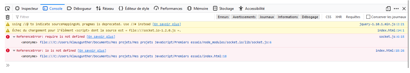 [Résolu] Problème avec Socket.io - socket.io ne peut pas être chargé dans la balise script de ...