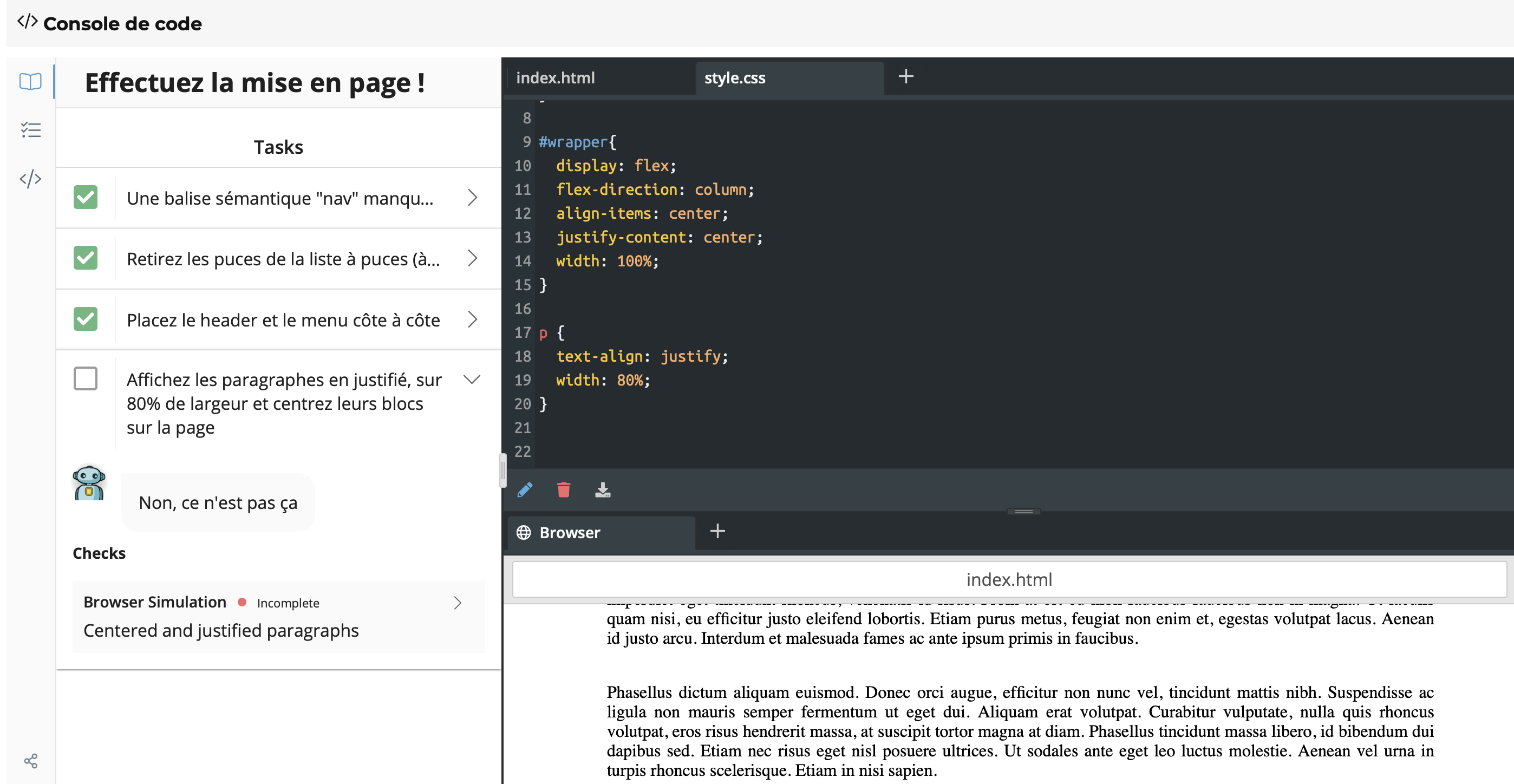 Flexbox : élément et largeur - Exo Flexbox cours Apprenez à créer votre ...