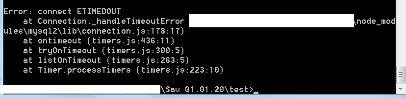 [Résolu] [MYSQL2] connect ETIMEDOUT par Klos54 - page 1 - OpenClassrooms