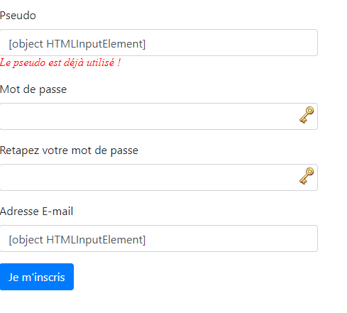 Afficher message d'erreur dans HTML par ElodieMartin13 - OpenClassrooms