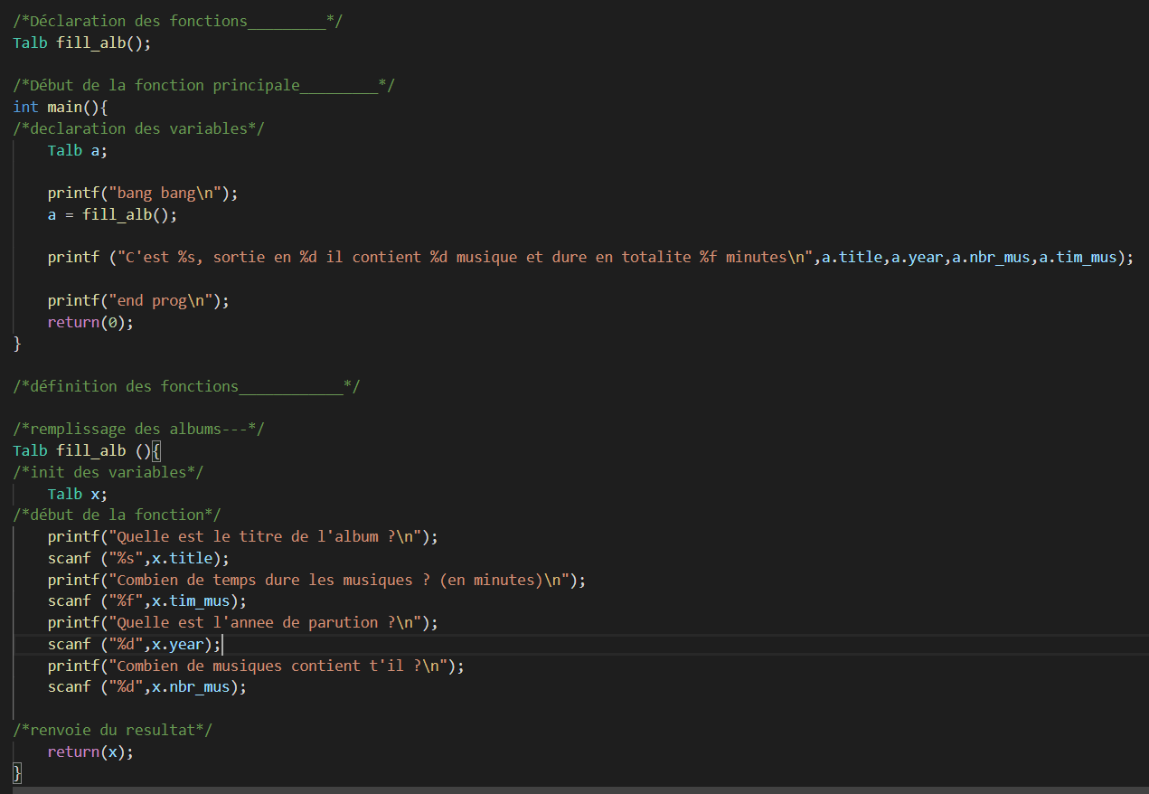 Fonction C qui n'applique pas tous les traitements par EikoDekkers ...