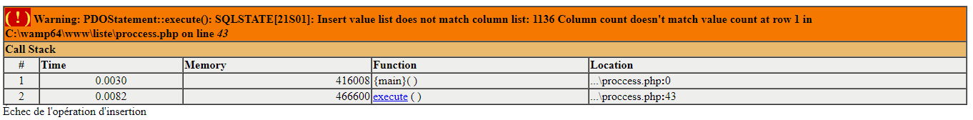 [Résolu] Formulaire - Insert value list does not match column list: par glaris - page 1 ...