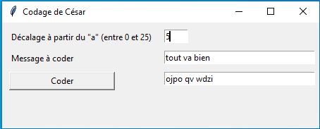 [Résolu] code césar avec tkinter par florentinRABIT - OpenClassrooms