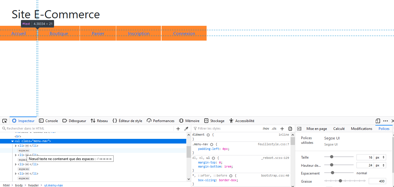 Erreur avec un espace sur mon site en HTML et CSS par JonathanBrn1 ...