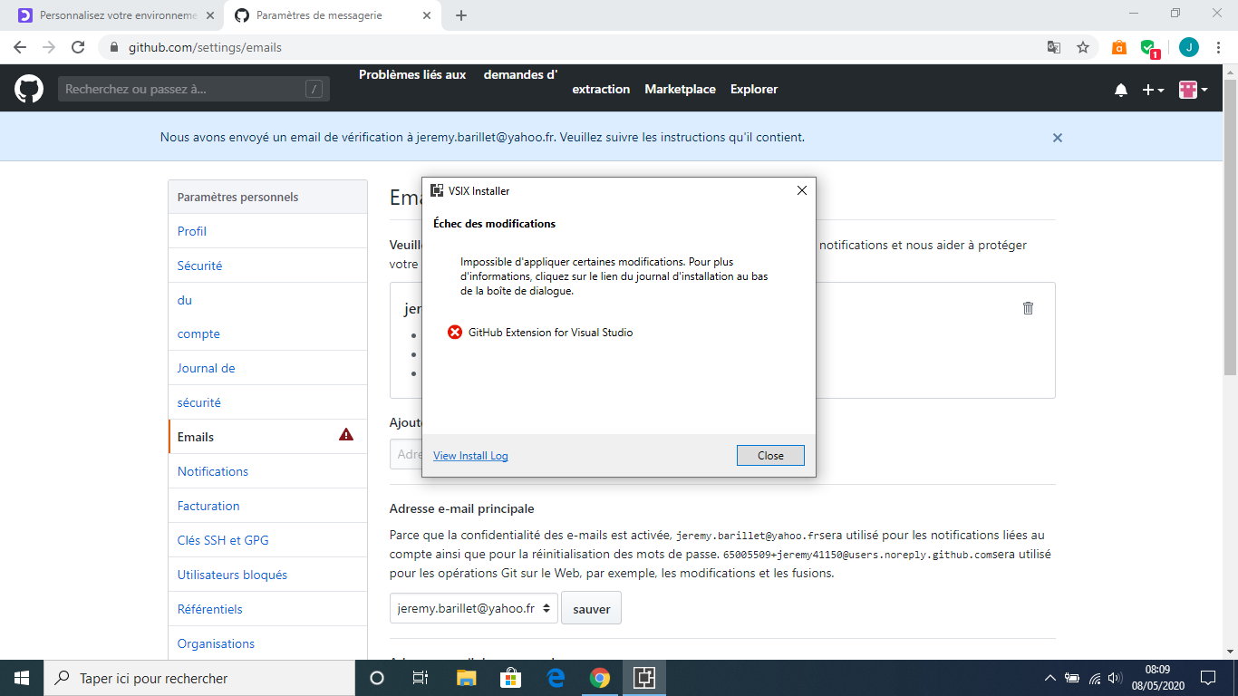 [Résolu] EXTENSION GIT HUB sur VISUAL STUDIO - installation impossible ...