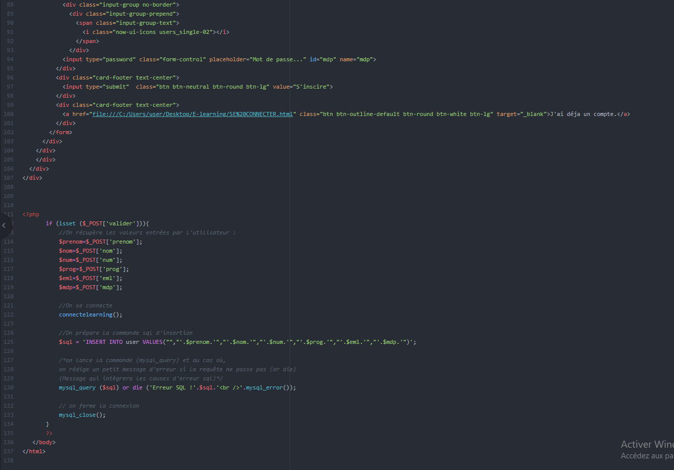 [Résolu] Aucune insertion dans ma base de données par Outside - page 1 - OpenClassrooms
