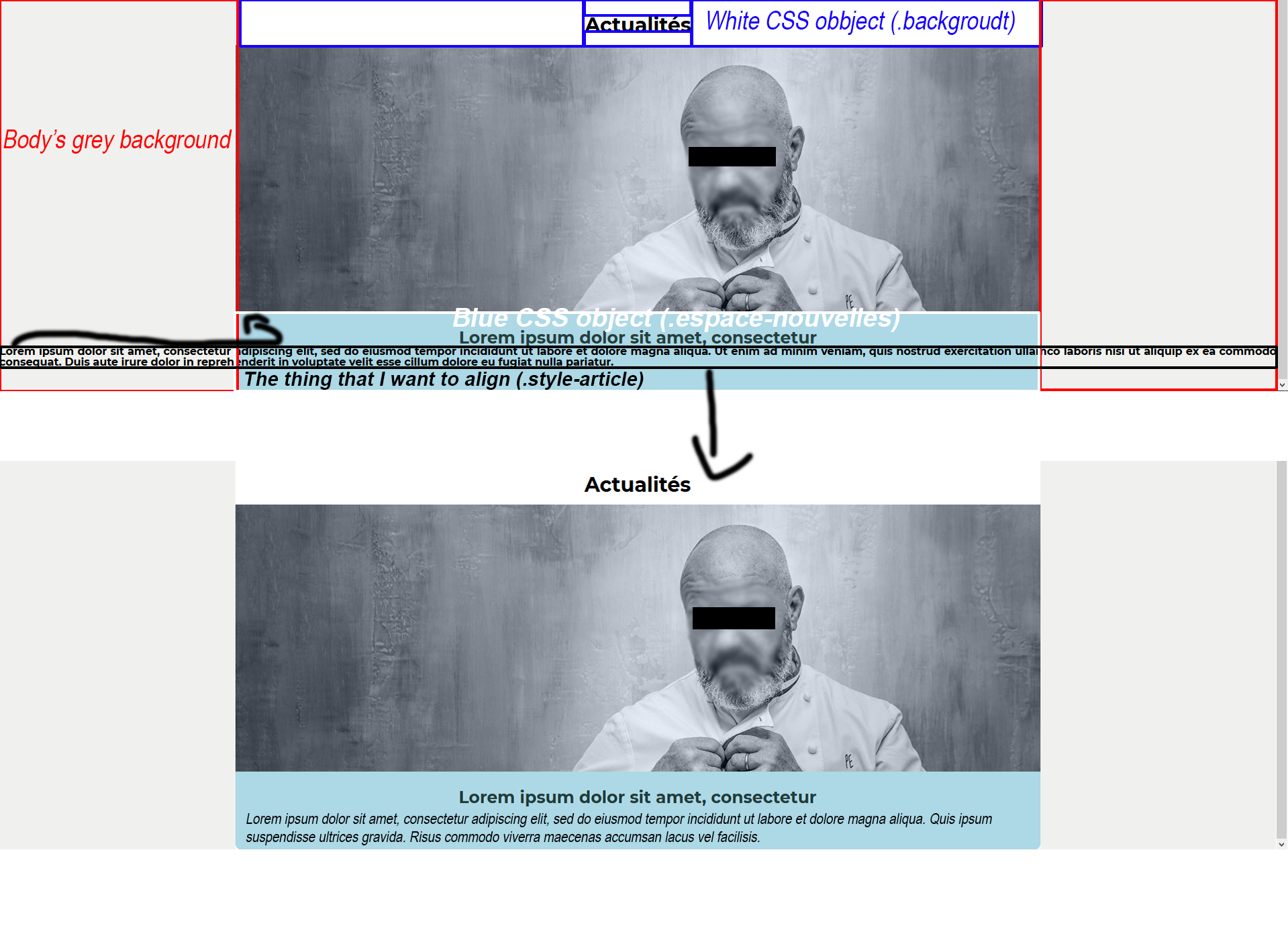 Alignement texte avec bloc CSS par Reset60 - page 1 - OpenClassrooms