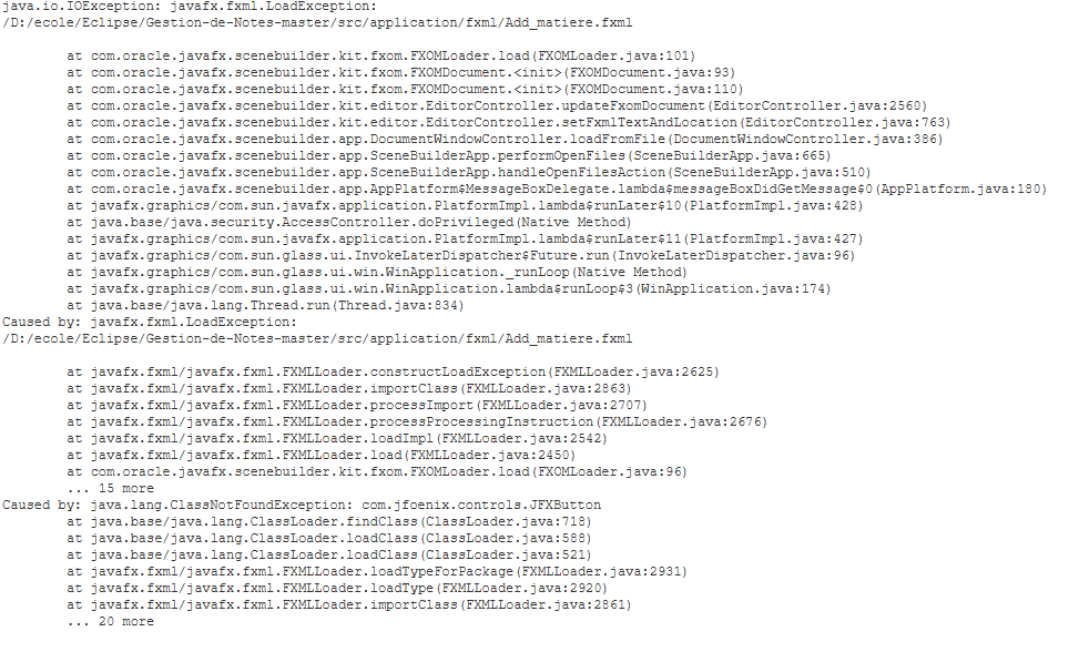 Javafx - Comment résoudre le probleme des classes fxml qui ne s'ouvrent ... Javafx - Comment résoudre le probleme des classes fxml qui ne s'ouvrent ...