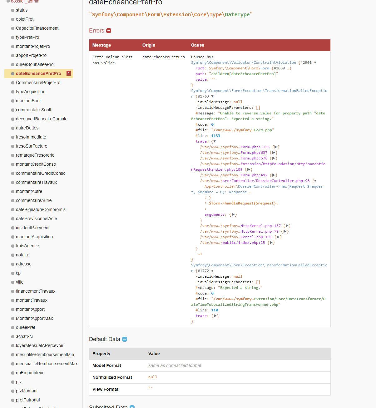 SYMFONY 5 Formulaire sans champ requis qui bloque par sephirots - page ...
