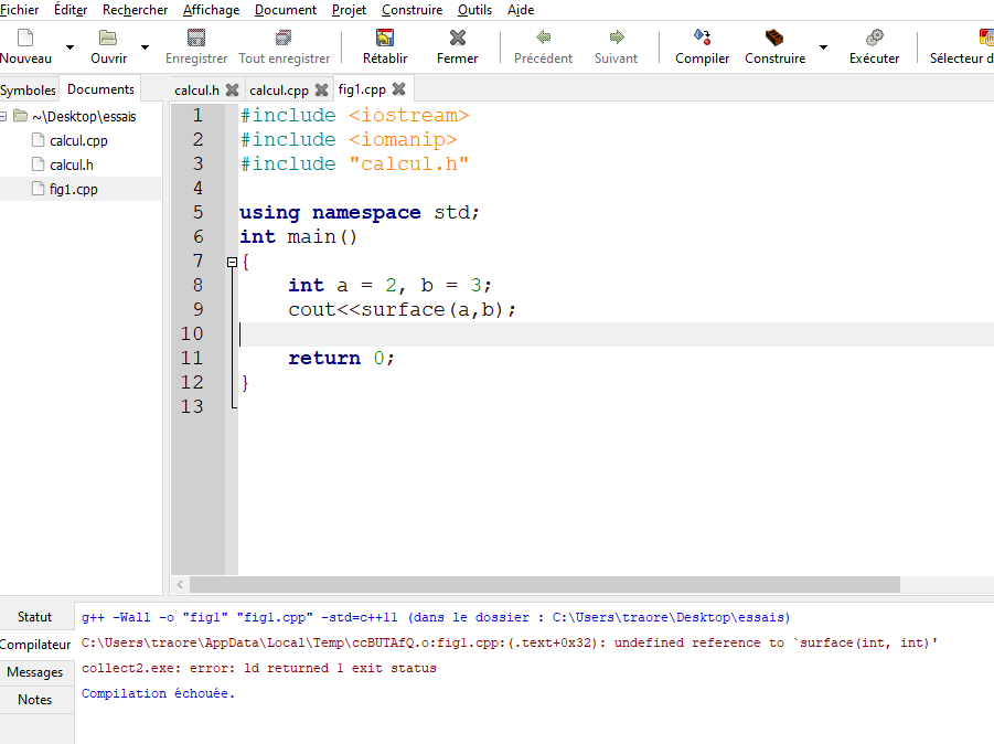 erreur au niveau de la compilation - fonction dans un fichier .h et .cpp par KarlAller - page 1 ...