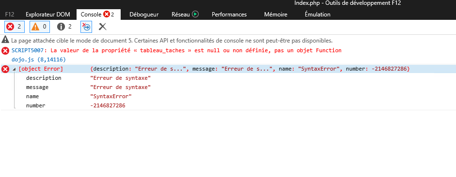 [ERREUR]Débogage JS PHP par Sou My - page 1 - OpenClassrooms