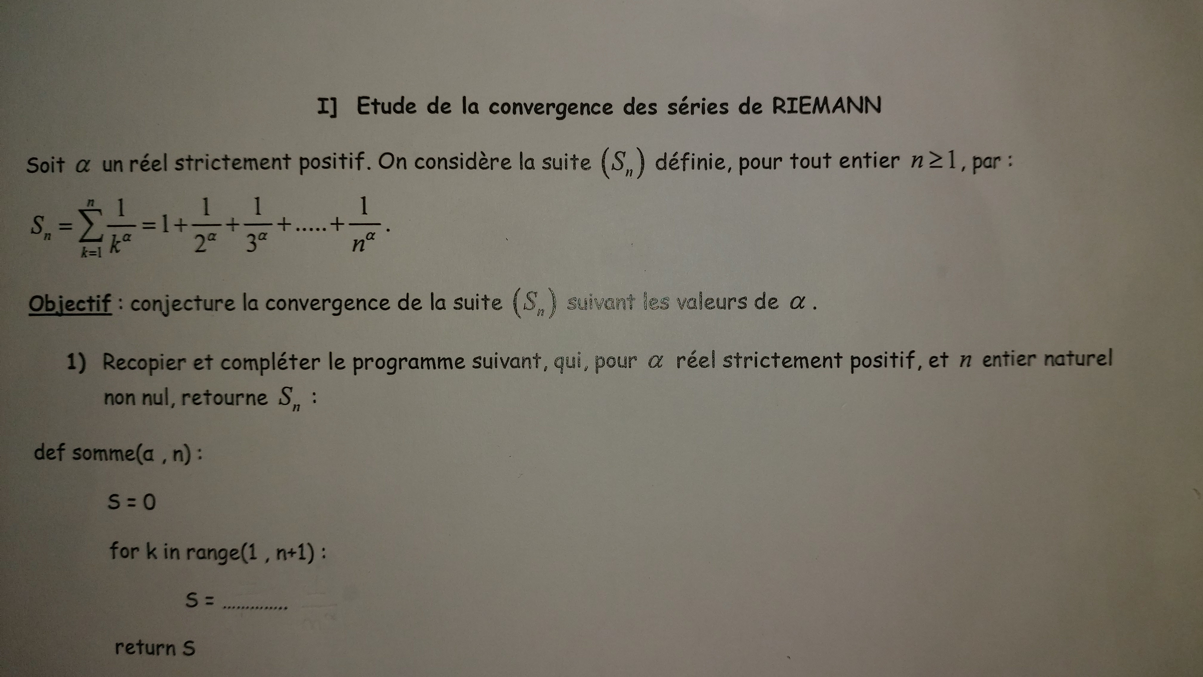 [Résolu] Suite de Riemann avec python - suite par IhsanDaroueche - OpenClassrooms