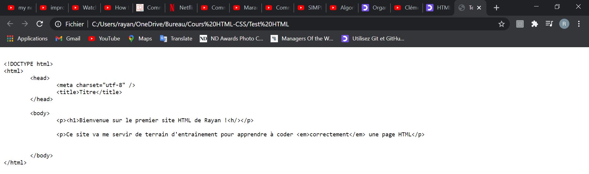 [Résolu] Mes navigateurs ne lisent pas mon code HTML par Guts 6667 - page 1 - OpenClassrooms