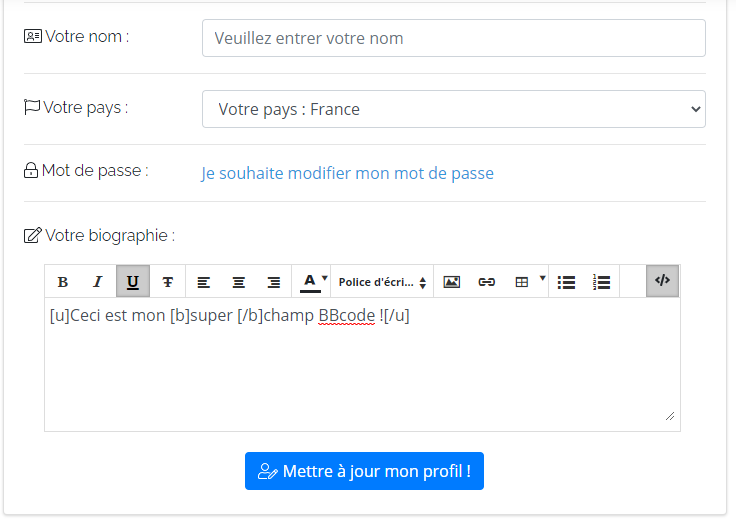 Parser du BBcode - Pour insérer une biographie par NathanGaillard6 - page 1 - OpenClassrooms