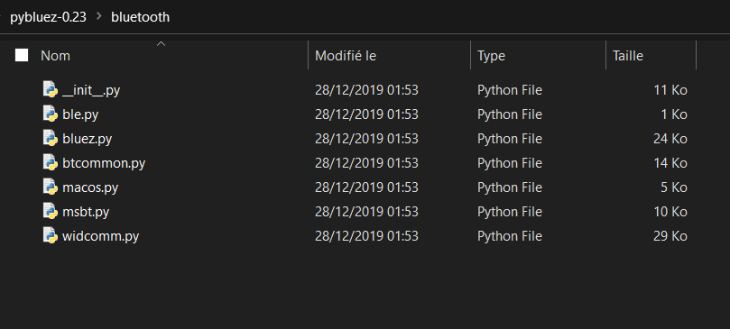 Bibliothéque PyBluez - Ajout d'une bibliothèque grâce à pip par Cris.MD - page 1 - OpenClassrooms