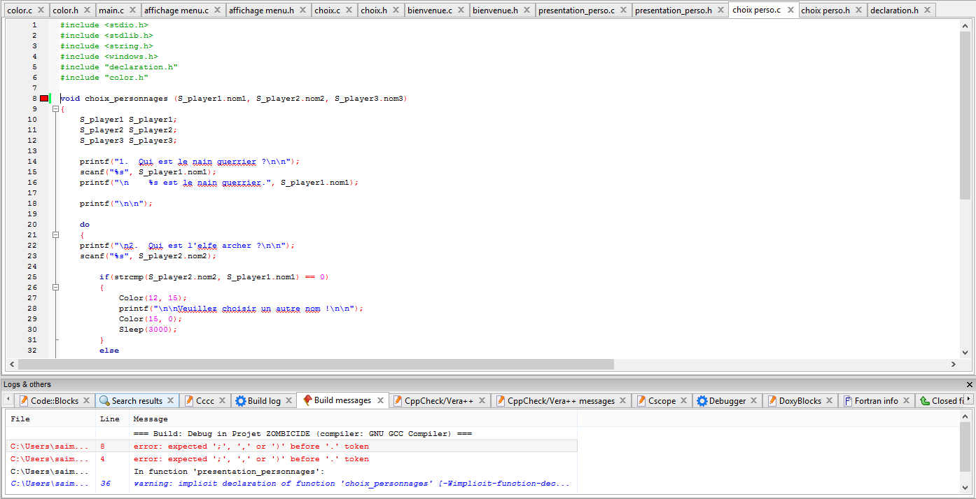 Probleme compilation projet en C par KilowattKilowatt94 - page 1 ...
