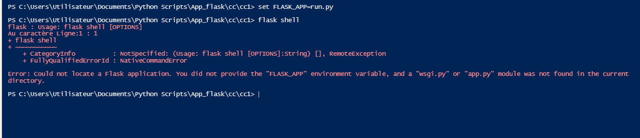 Cours Concevez Un Site Avec Flask Problème Pour Lancer La Console Flask Par Mit27 Page 1 