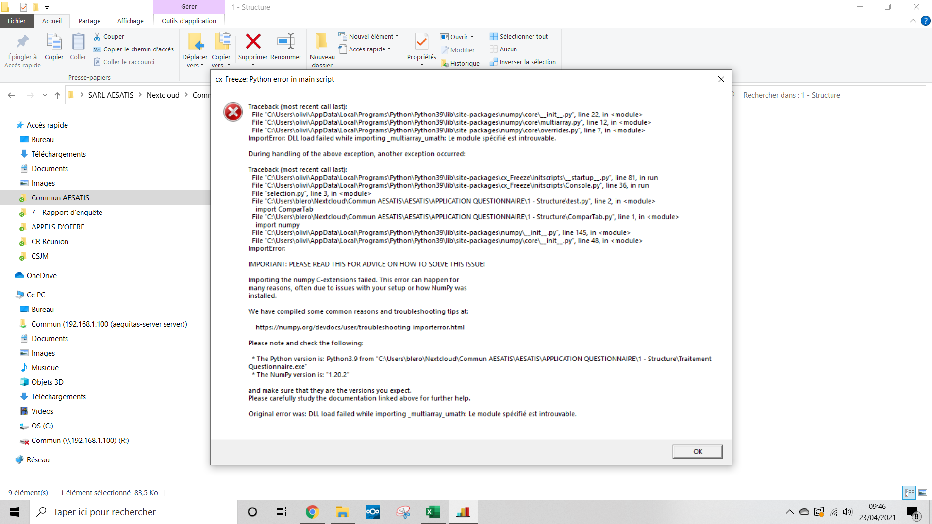 CX_Freeze , .exe ne fonctionne pas sur autre PC par olivierperruchet ...