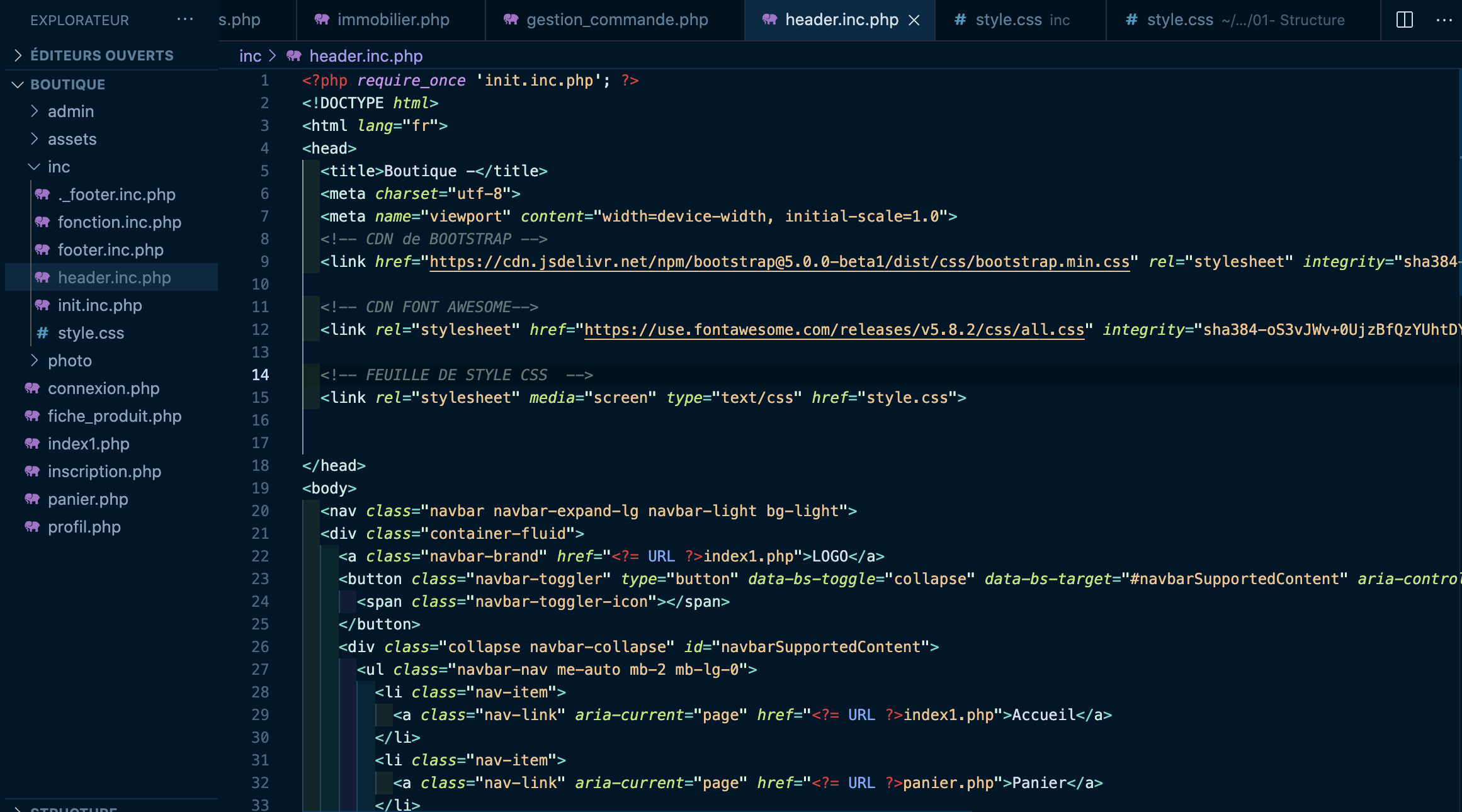 [Résolu] Intégrer lien css à un fichier php par szabad - OpenClassrooms