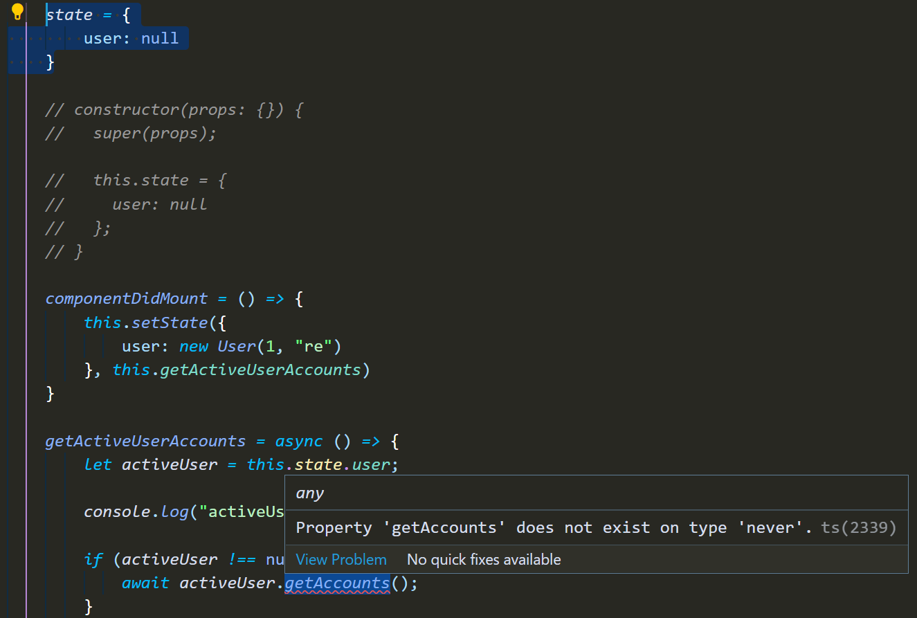 Résolu React Typescript Problème De Variable Never Une Variable De Type User Est
