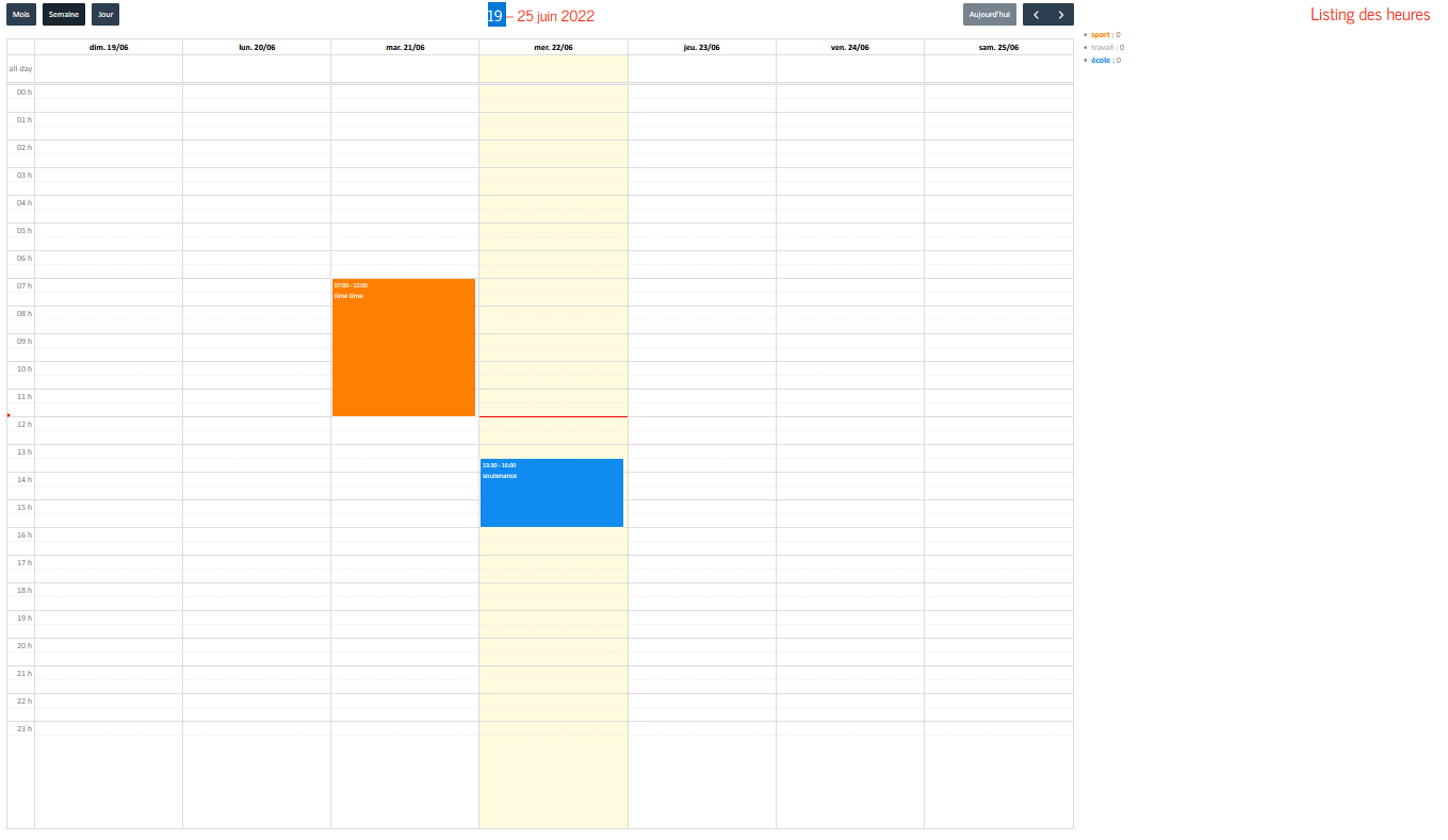 Symfony full calendar - Récupérer le nombre d'heur par IzusaWairwolves - page 1 - OpenClassrooms