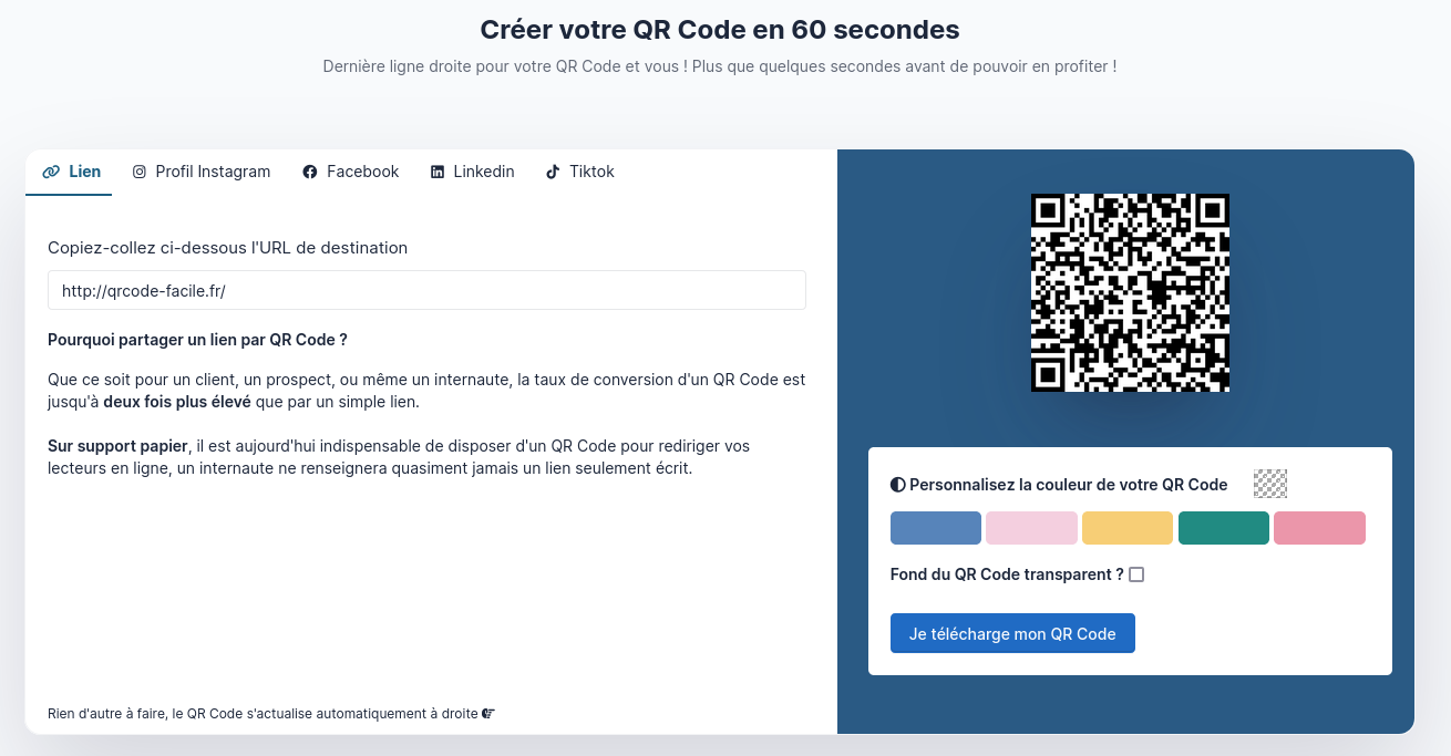 [Site Web] QR Code Facile - Générateur de QR Code par Drevero - page 1 ...