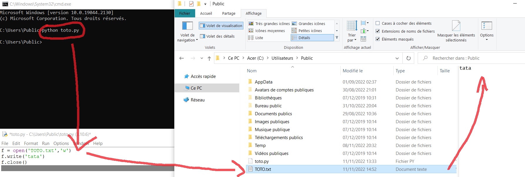 ETL: creer un fichier avec la fonction open() - Je n'arrive pas à créer ...