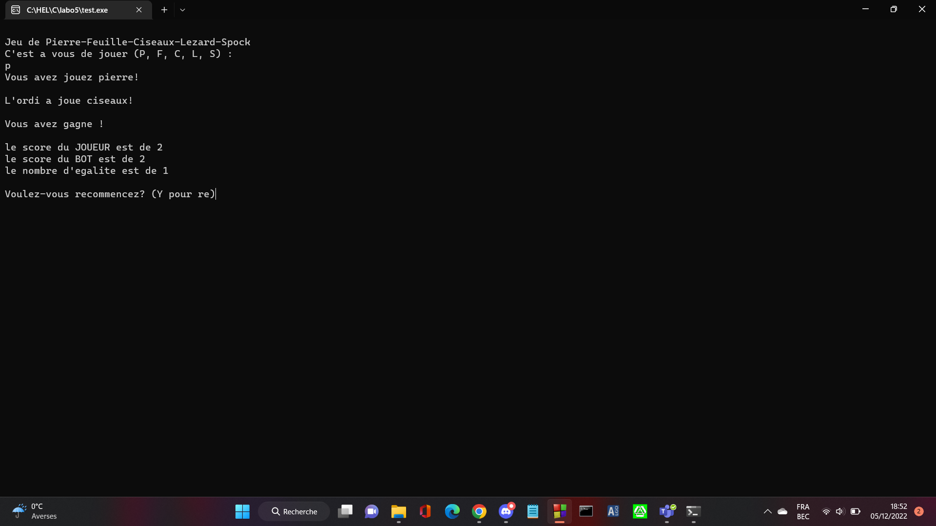 Jeu Pierre Feuille Ciseaux en c - problème avec mon score par LongTran2 ...