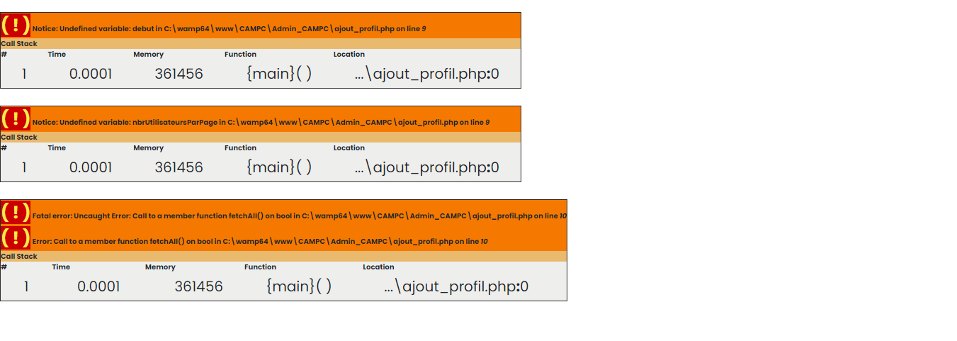 Système de pagination - Messages d'erreurs par YannKoffi03 - page 1 - OpenClassrooms