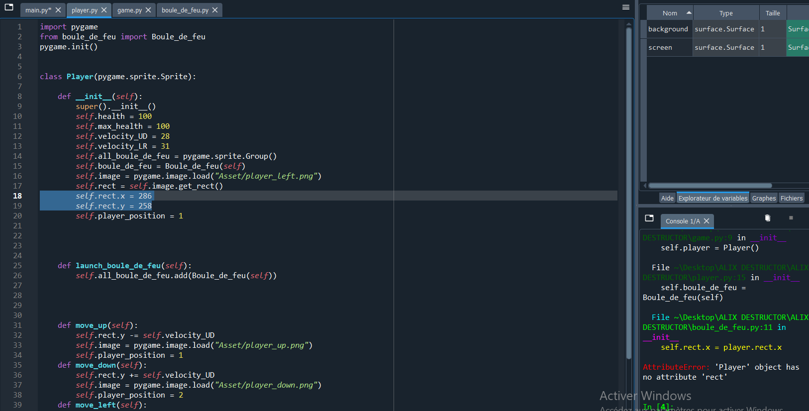 AttributeError - débutant python par AlixPython - page 1 - OpenClassrooms