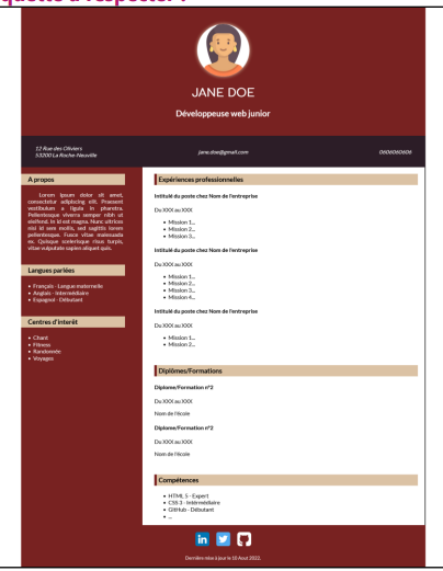 [Résolu] cv en html et css par oliviermessii - page 1 - OpenClassrooms