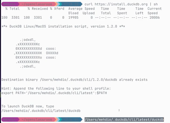 Installez DuckDB sur votre ordinateur - OpenClassrooms